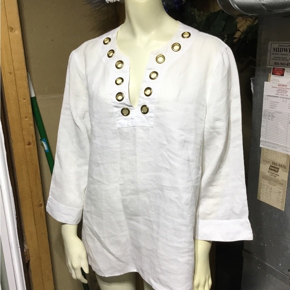 august silk | Tops | August Silk White Linen | Poshmark